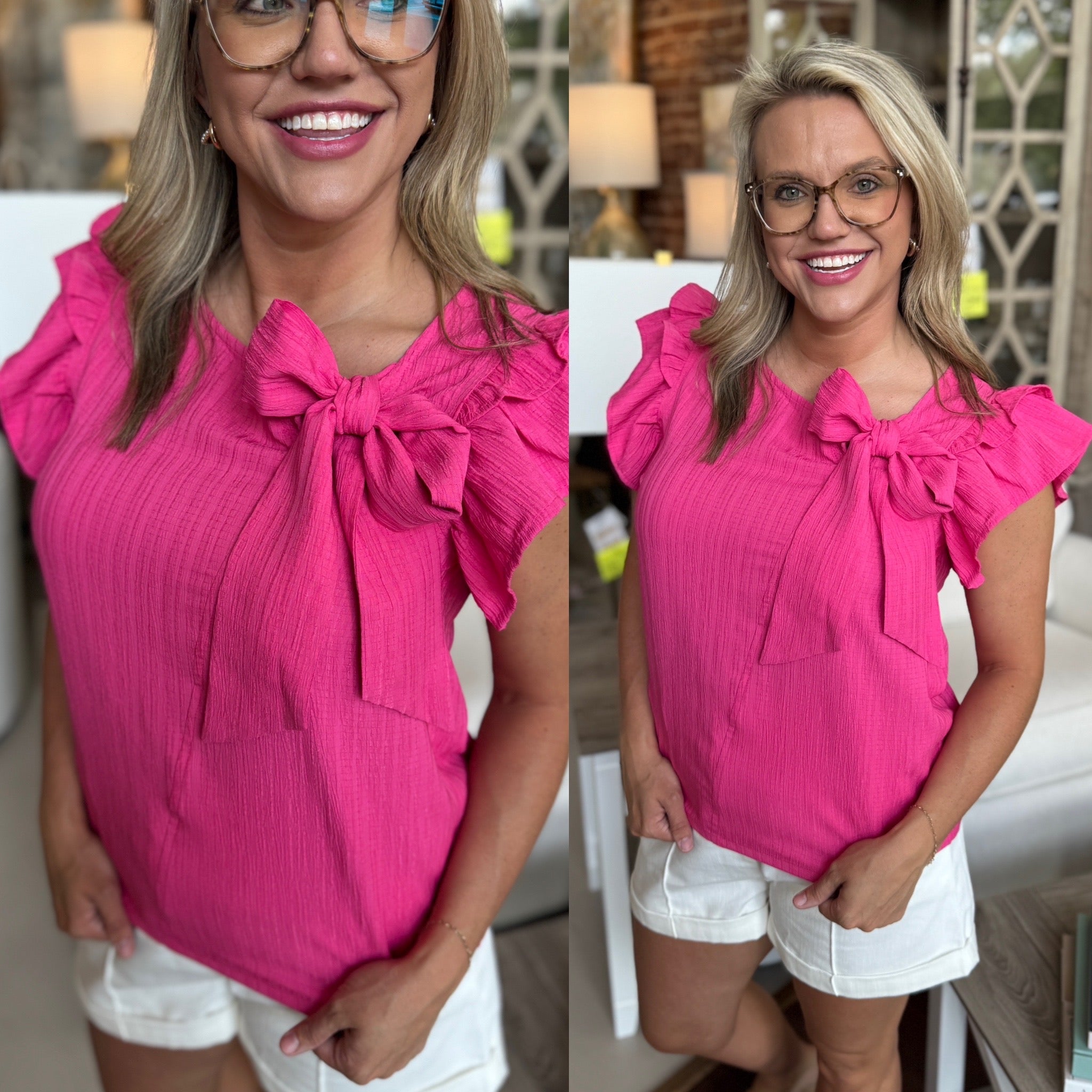 Pink Bow Accent Top – The Teal Gypsy Boutique
