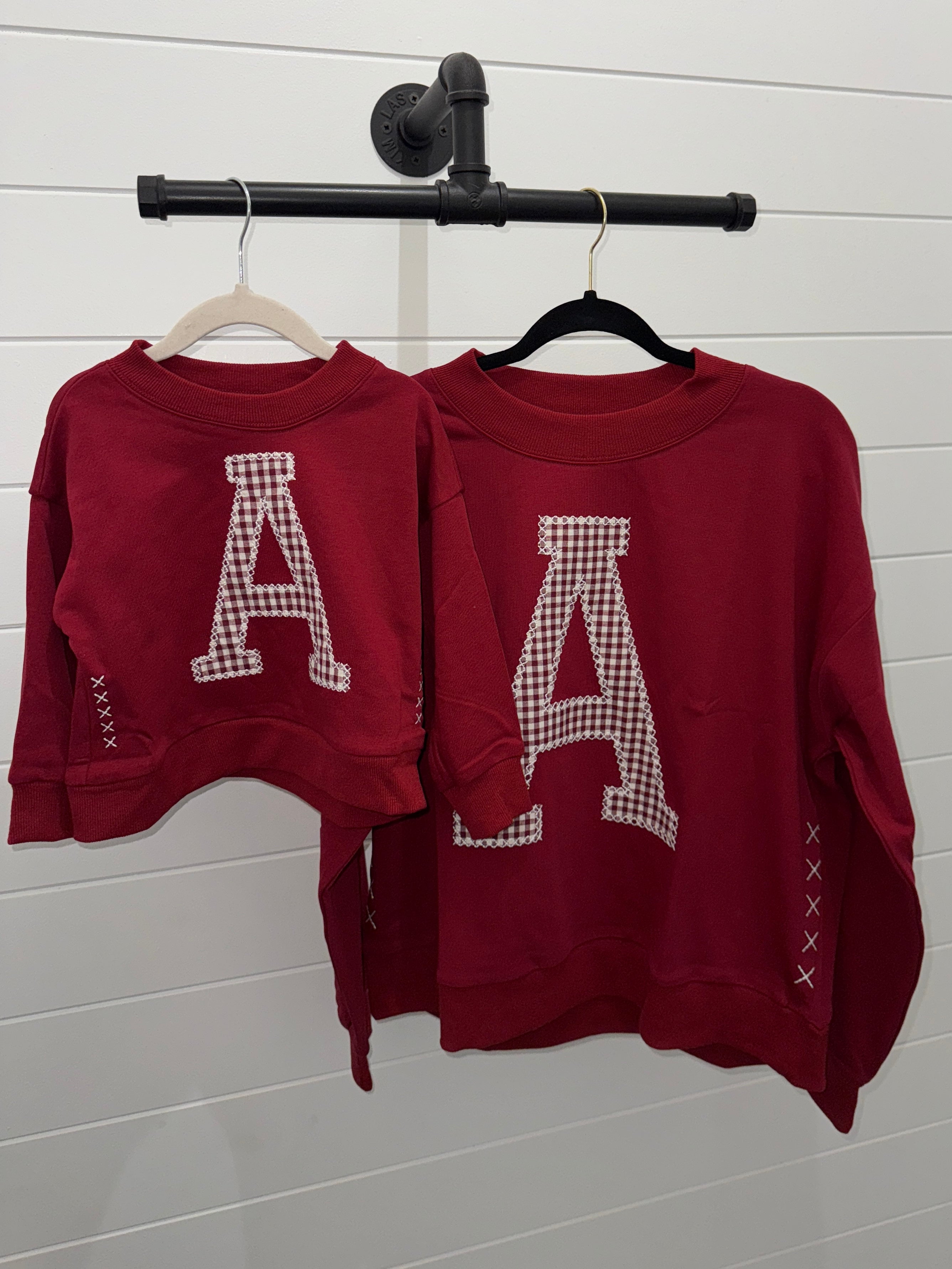 Letter A Check Sweatshirt – The Teal Gypsy Boutique